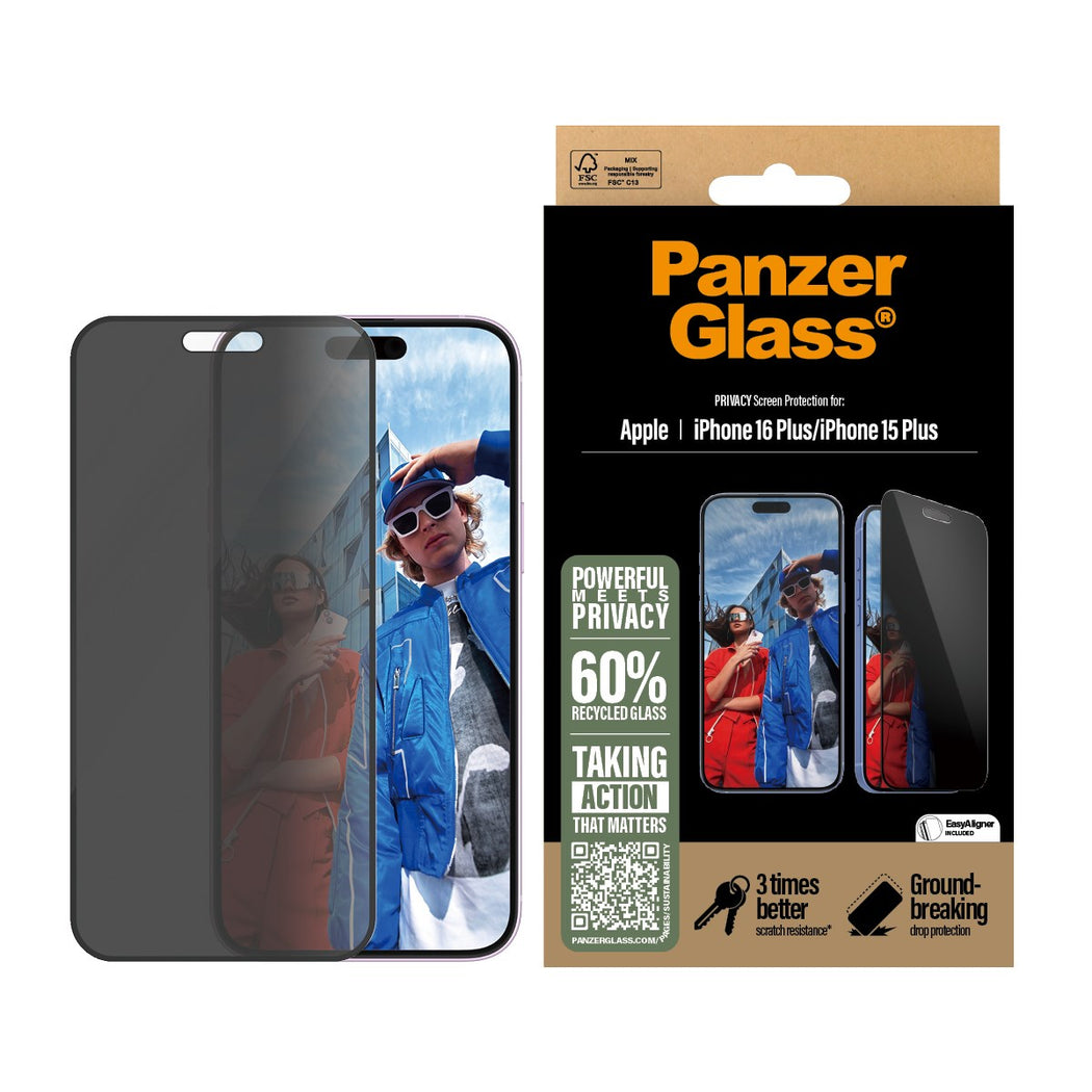 PanzerGlass Screen Guard UWF Privacy iPhone 16 Plus / 15 Plus 6.7 - Ti – Mastershop Pty Ltd