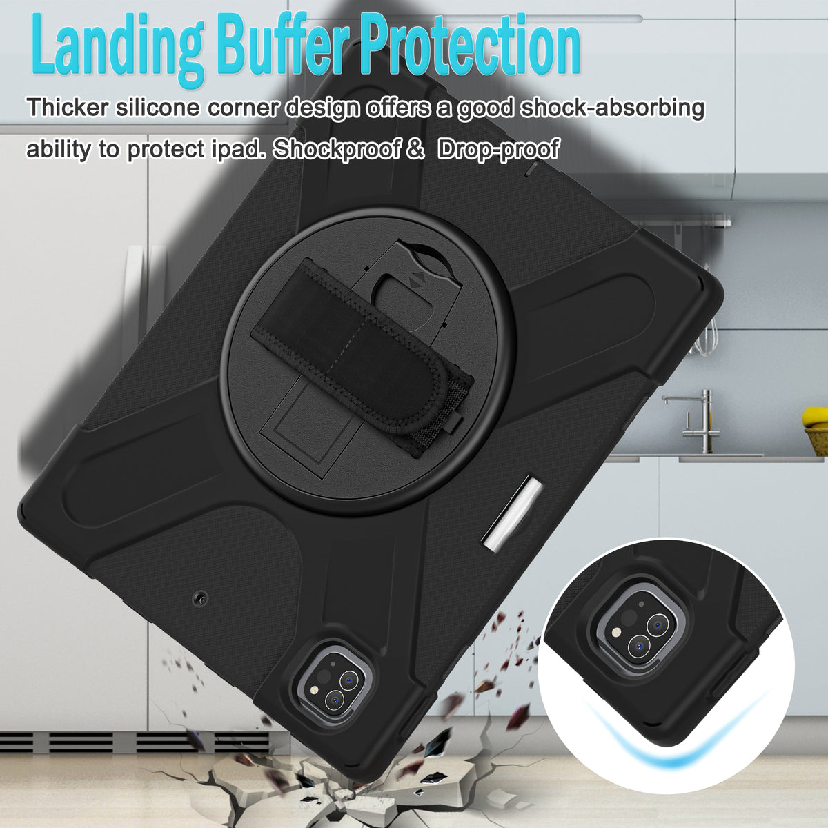 Rugged Case with Hand & Shoulder Strap iPad Pro 12.9 4th & 3rd Gen 202